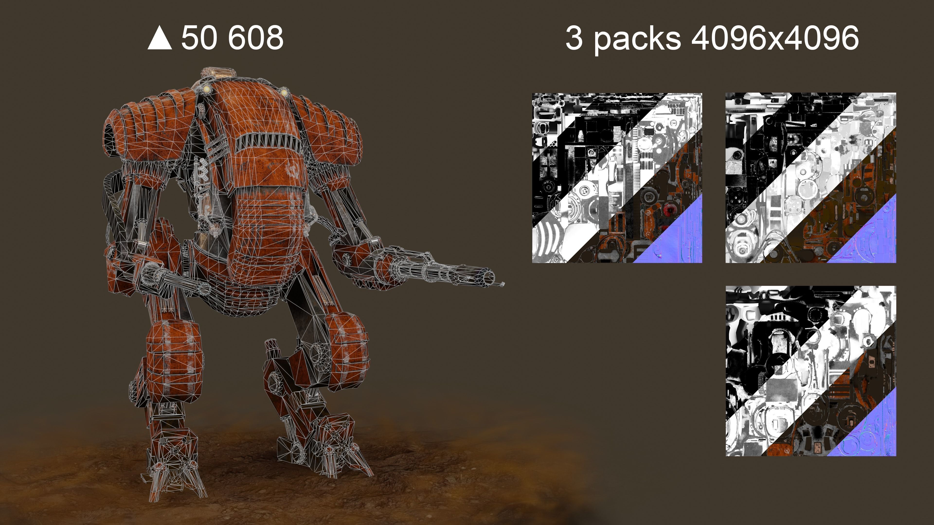 3D model Game-ready Steampunk Mech VR / AR / low-poly | CGTrader