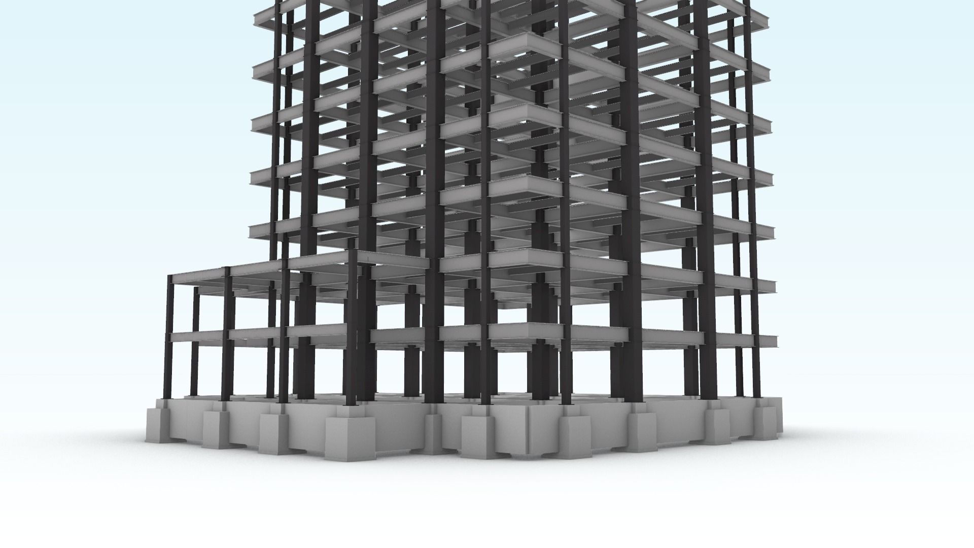 Steel-frame high-rise building 3D model | CGTrader