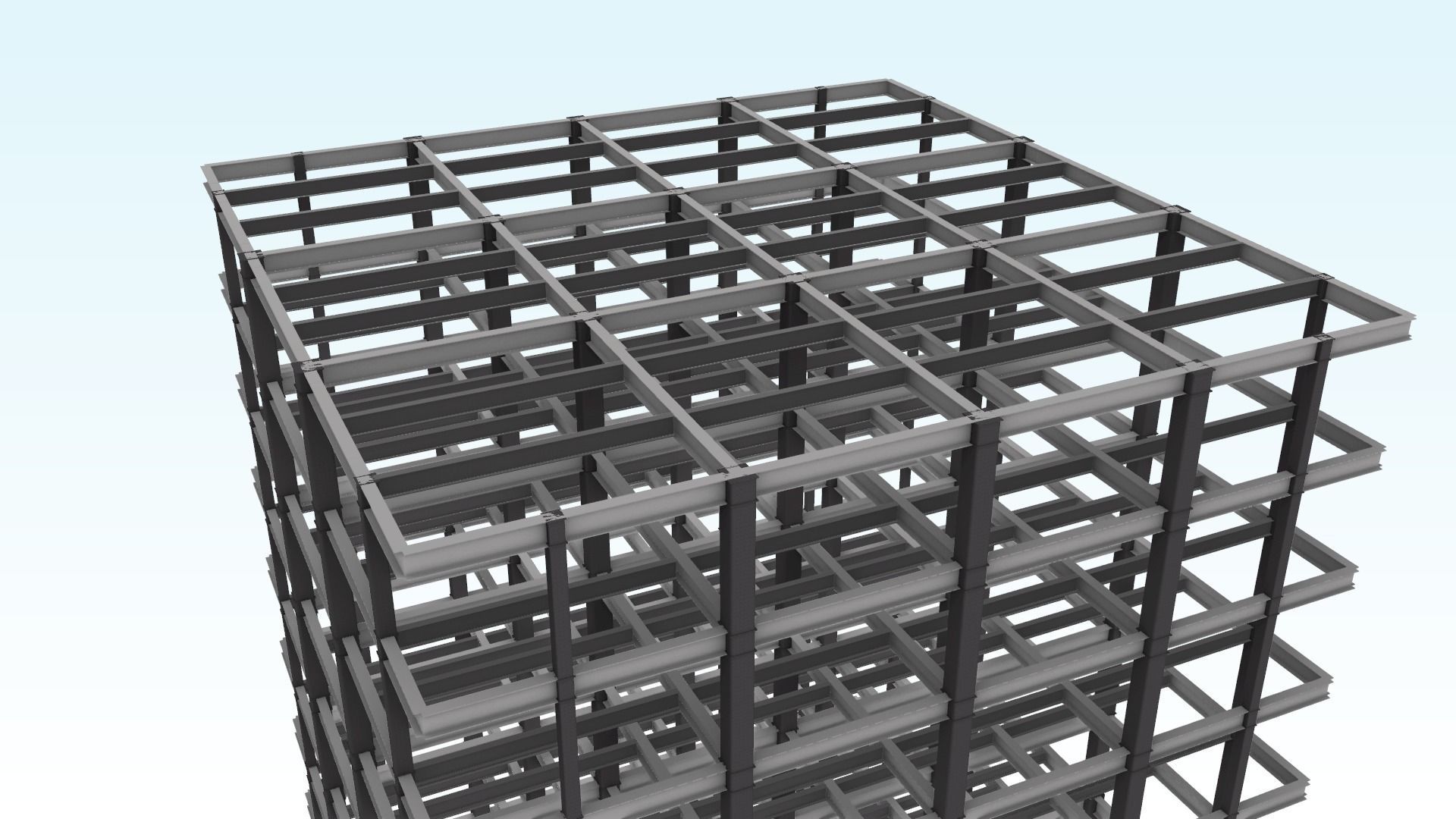 Steel-frame high-rise building 3D model | CGTrader