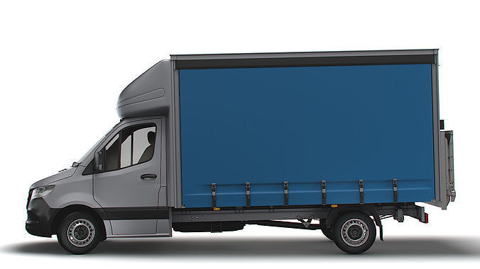 Mercedes Benz Sprinter Luton Curtainsider Tail Lift 2023 3D model ...