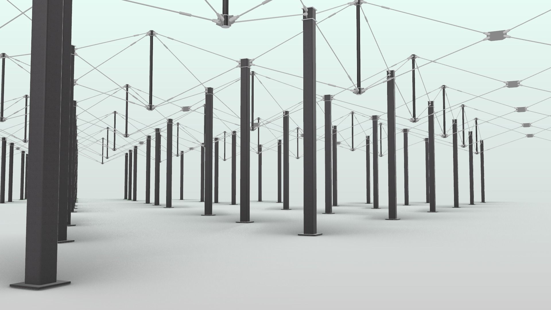 steel tension structure model 3D model | CGTrader