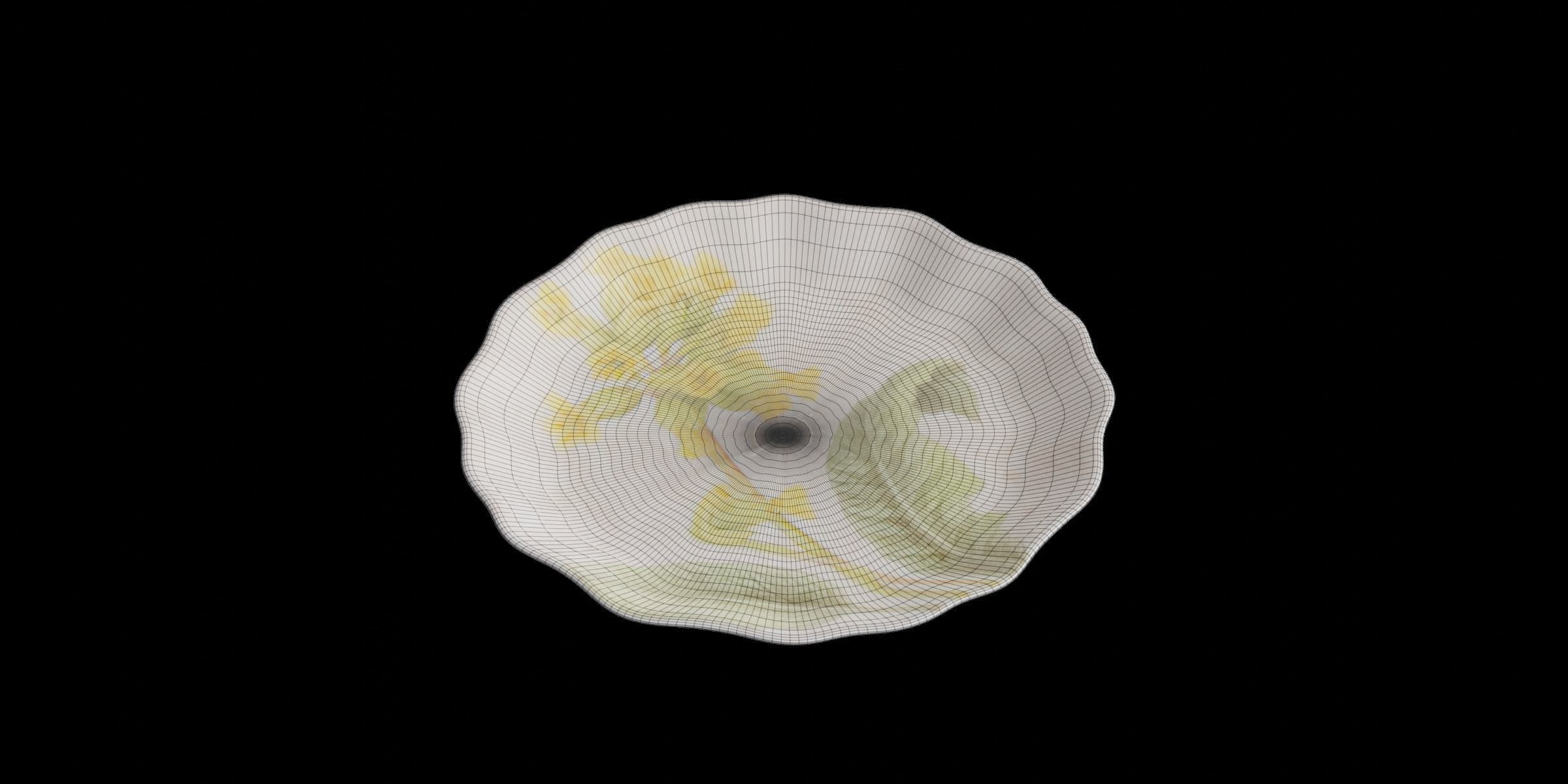 3D model Yellow Floral Salad Plates VR / AR / low-poly | CGTrader