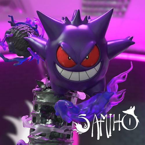Samiho Studios - Gengar Lavender Tower - STLs ready for printing 3D ...