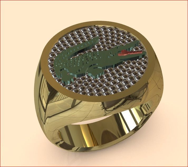 lacoste signet ring 3D model 3D printable | CGTrader
