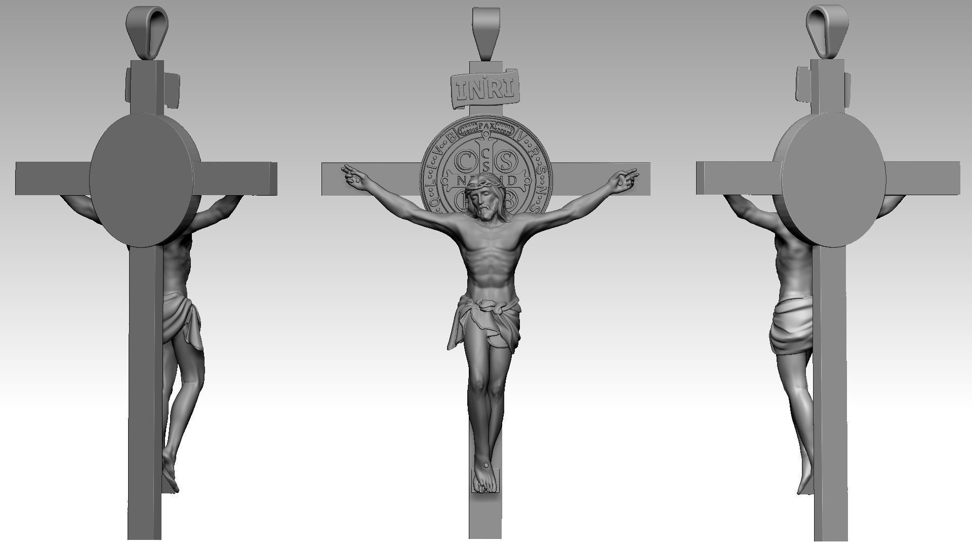 The Exorcism Cross with medal of Saint Benedict 3D model 3D printable ...