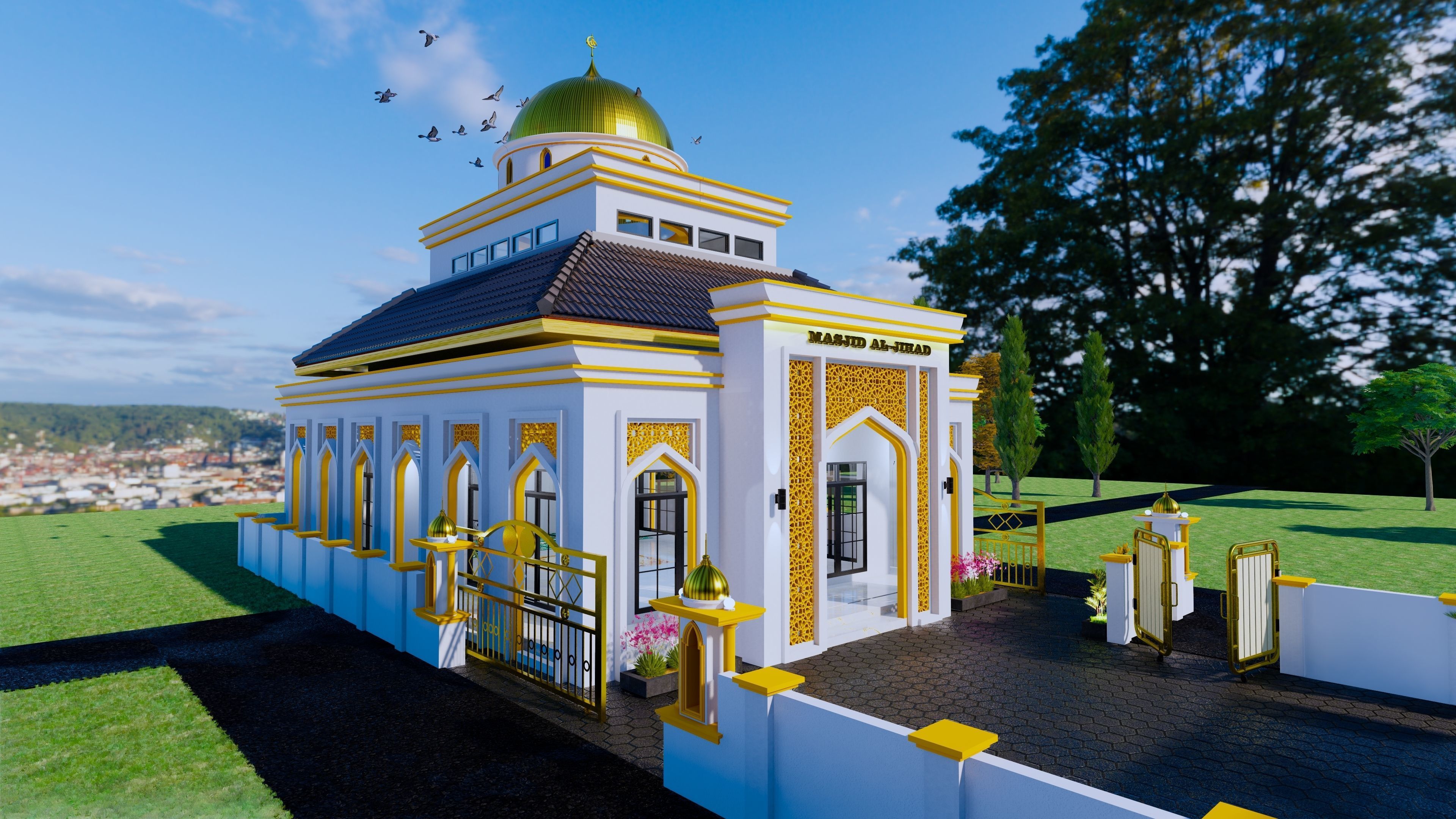 3D model Luxury Islamic Mosque Prayer Room VR / AR / low-poly | CGTrader