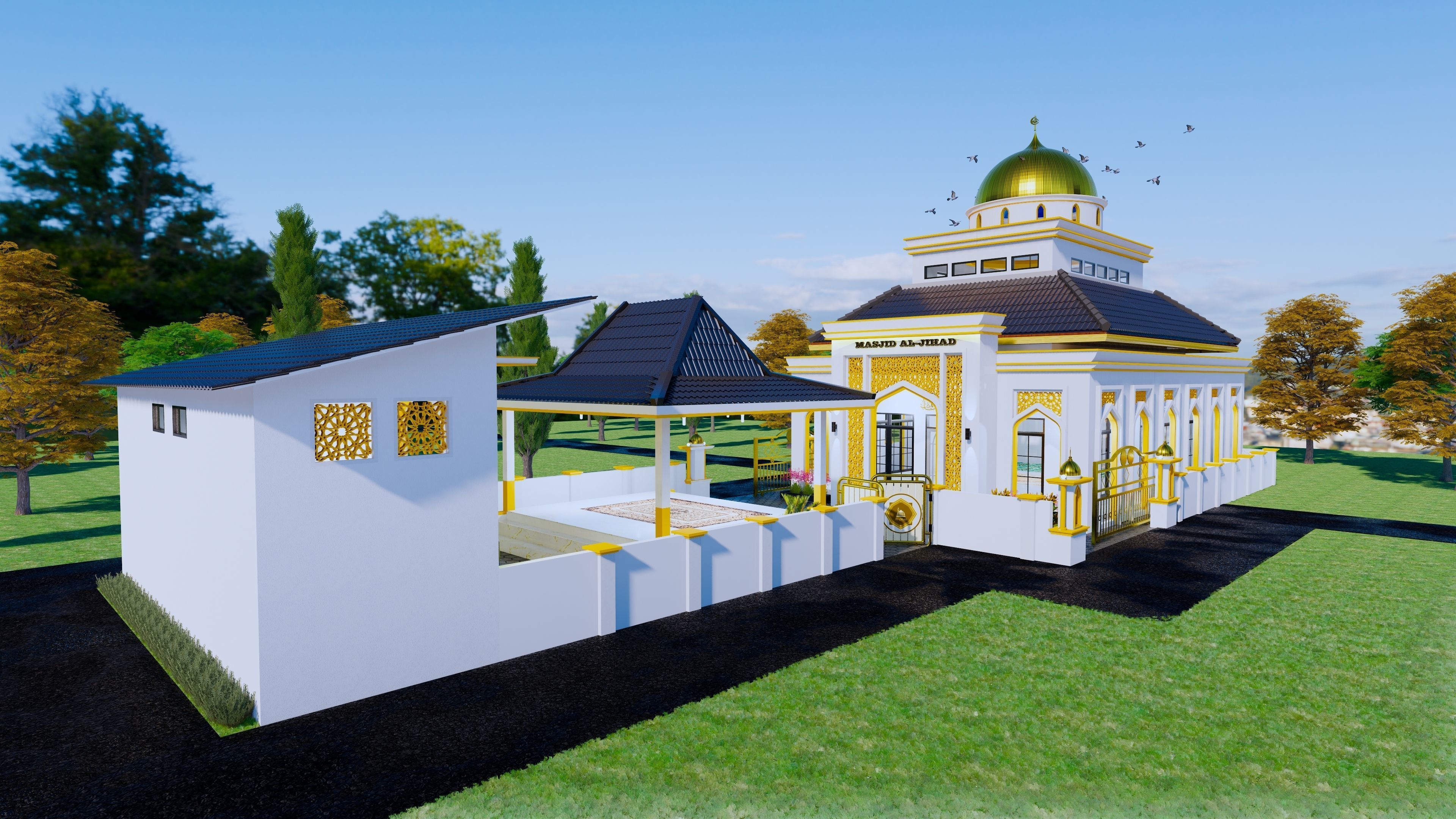 3D model Luxury Islamic Mosque Prayer Room VR / AR / low-poly | CGTrader