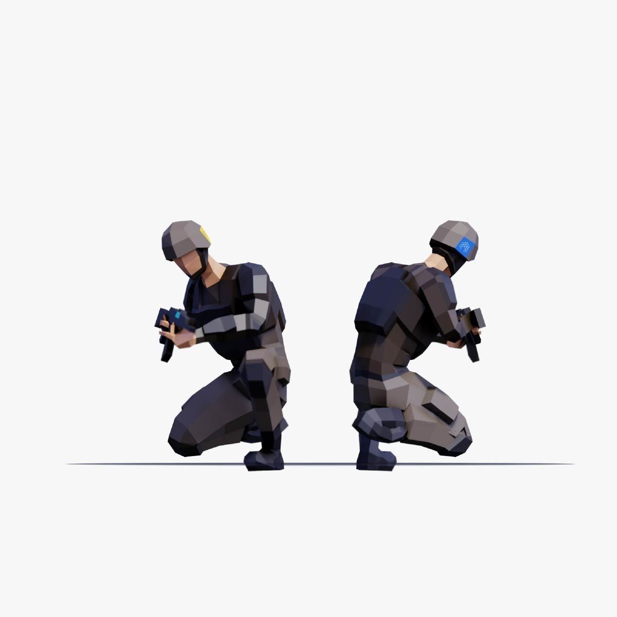 3D model Special Forces Soldiers - Animated and Rigged VR / AR / low ...