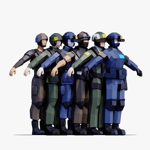 3D model Special Forces Soldiers - Animated and Rigged VR / AR / low ...