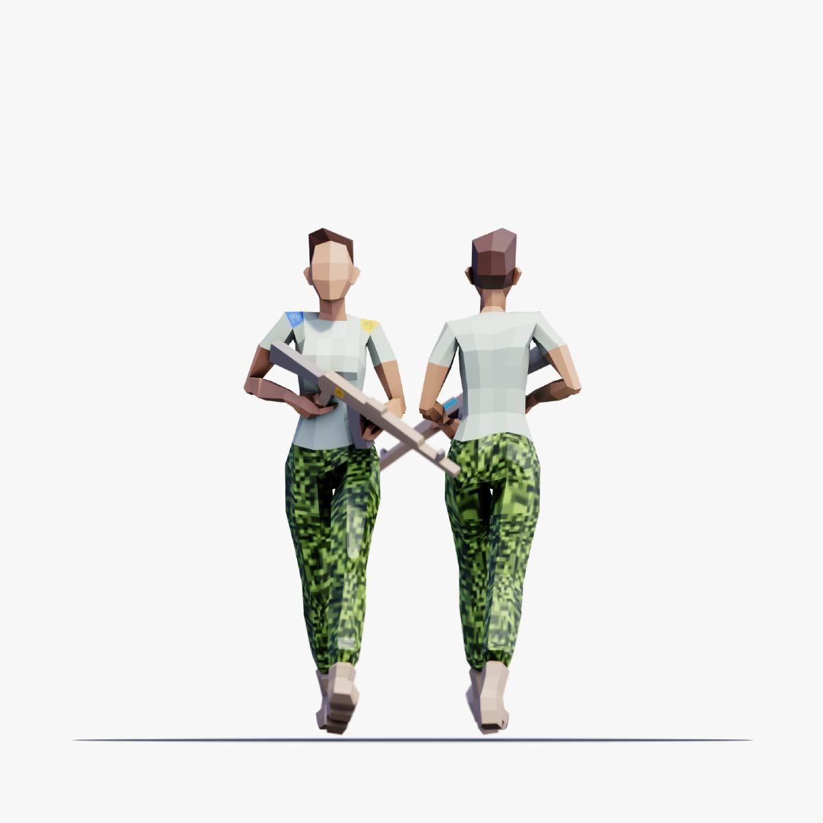 3D model Ground Forces Army Soldiers - Animated and Rigged VR / AR ...