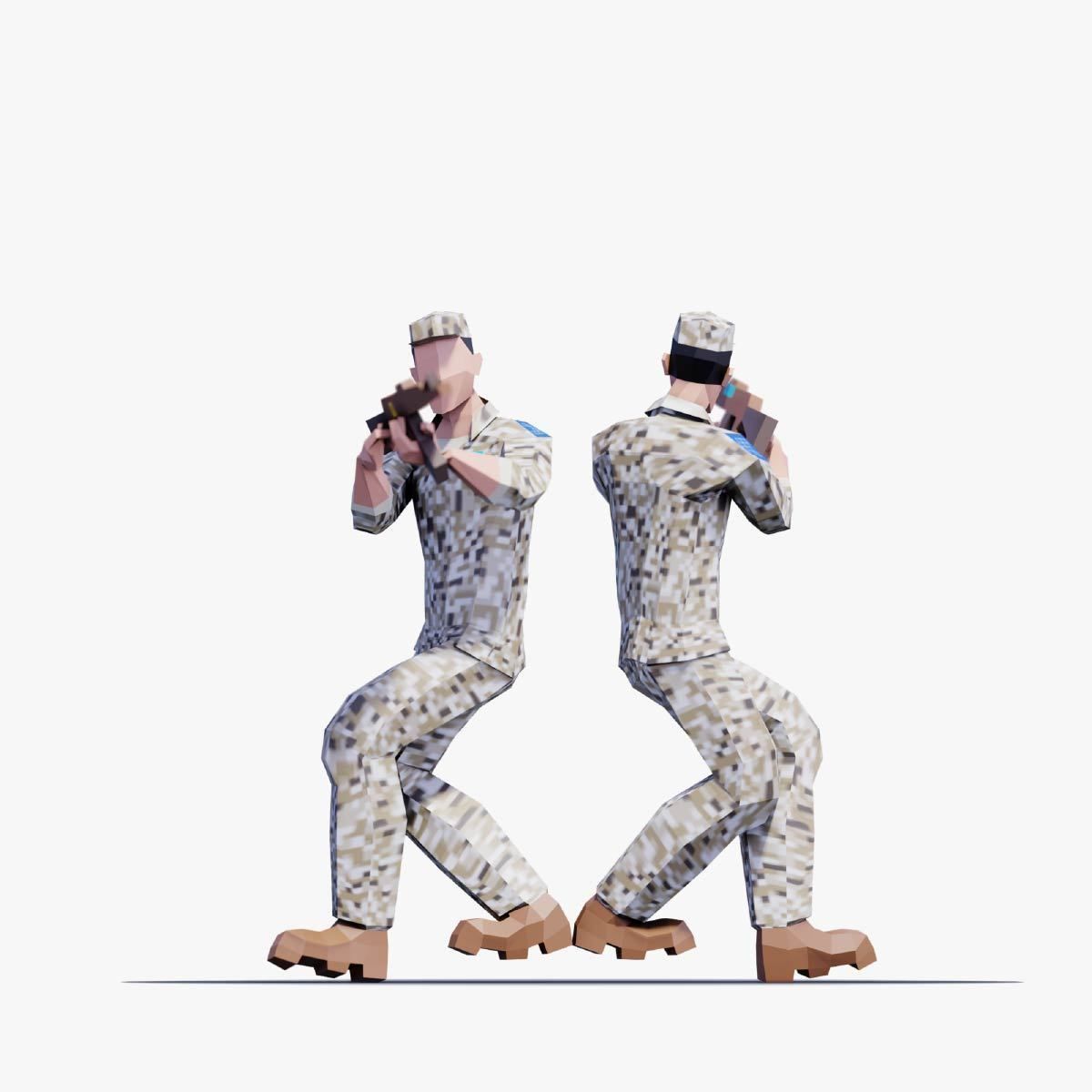 3D model Ground Forces Army Soldiers - Animated and Rigged VR / AR ...