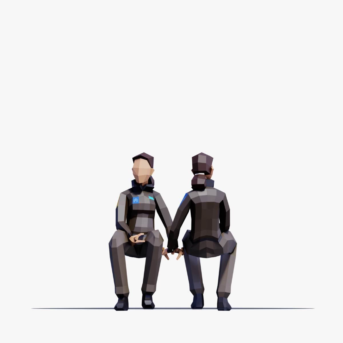 3D model Air Force Soldiers - Animated and Rigged VR / AR / low-poly ...