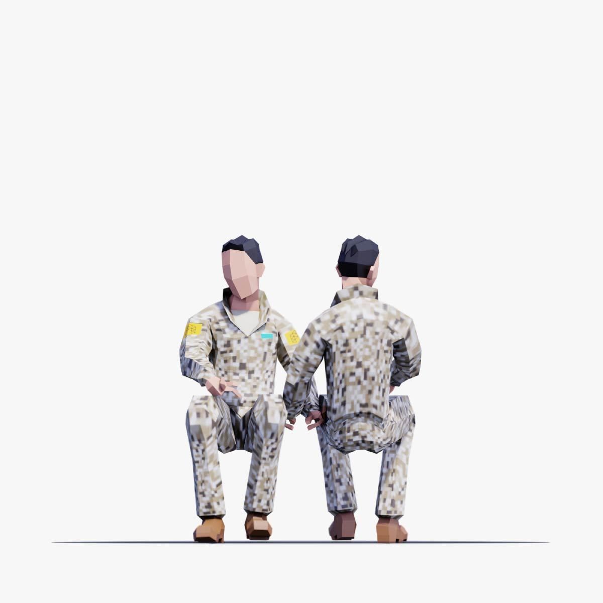 3D model Air Force Soldiers - Animated and Rigged VR / AR / low-poly ...