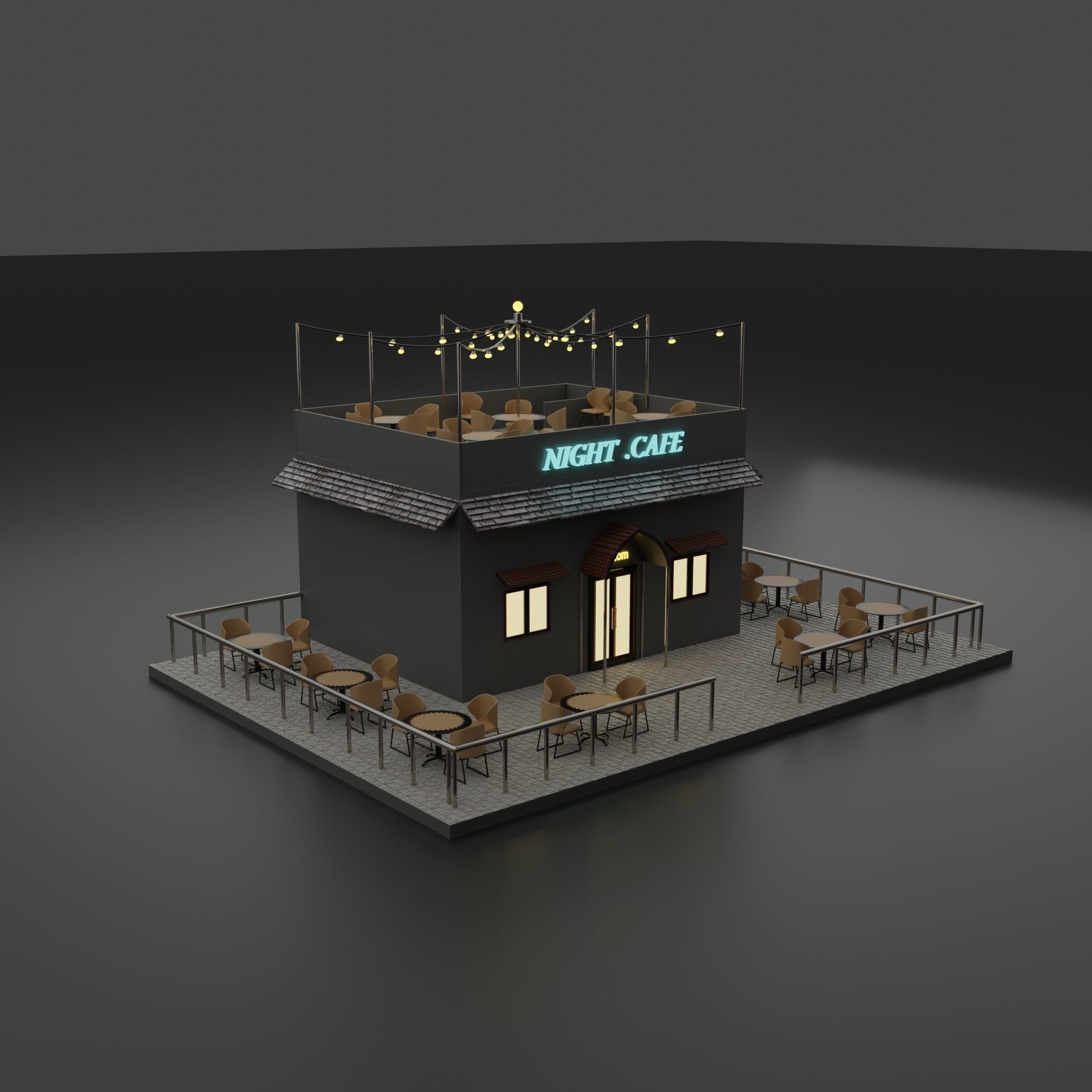 cafe and hotel 3D model | CGTrader