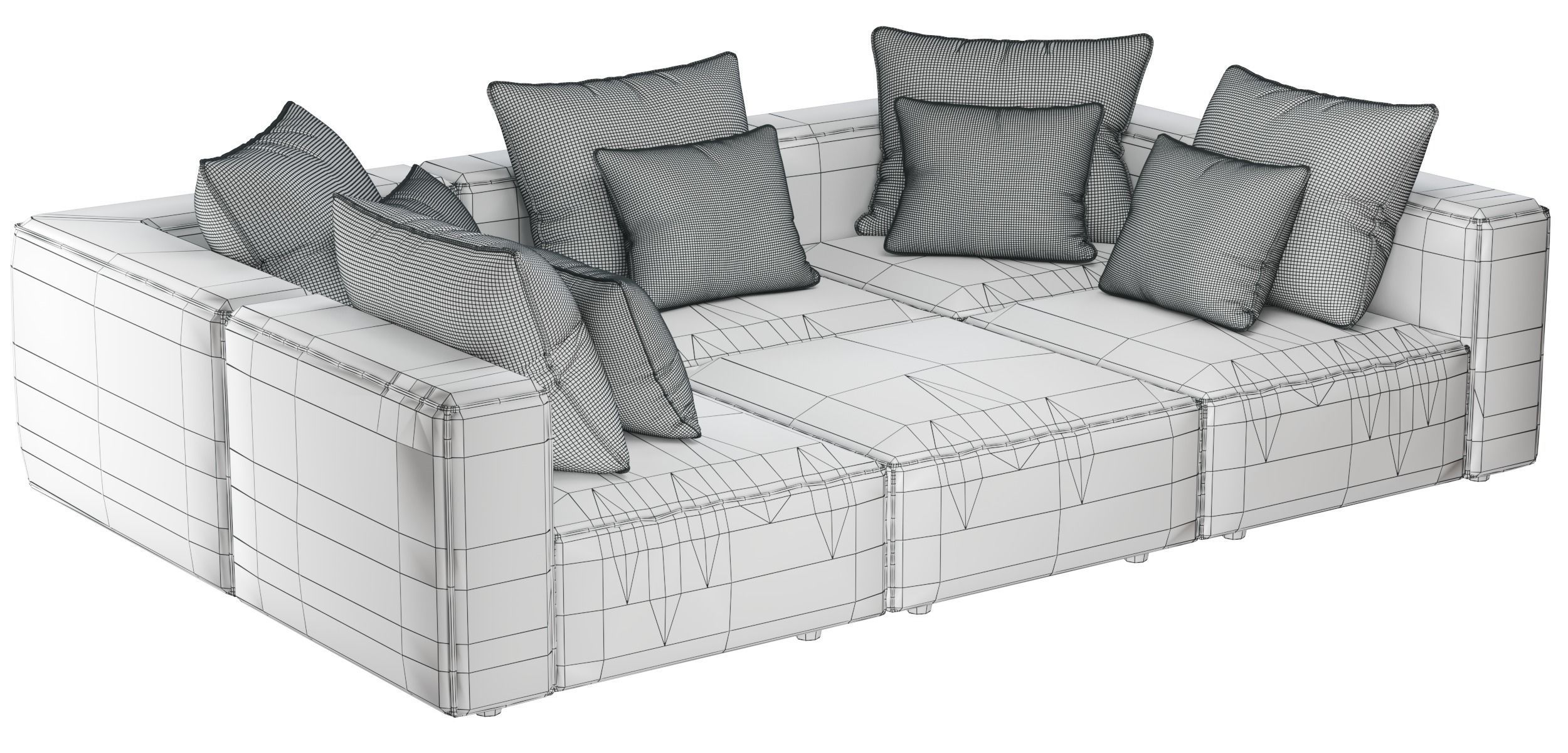 Coburn Six Piece Pit Sectional 3D model | CGTrader