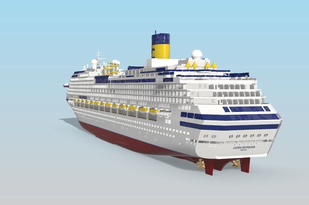 COSTA FAVOLOSA cruise ship printable model 3D model 3D printable | CGTrader