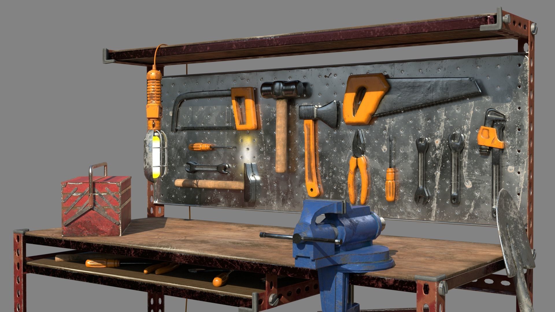 Workbench with tools 3D model | CGTrader