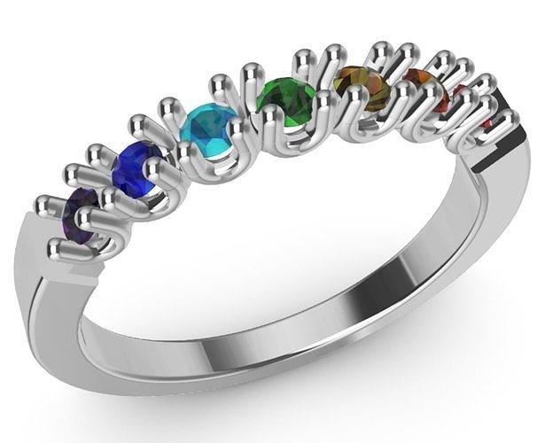 Chakras Ring 3D model 3D printable | CGTrader