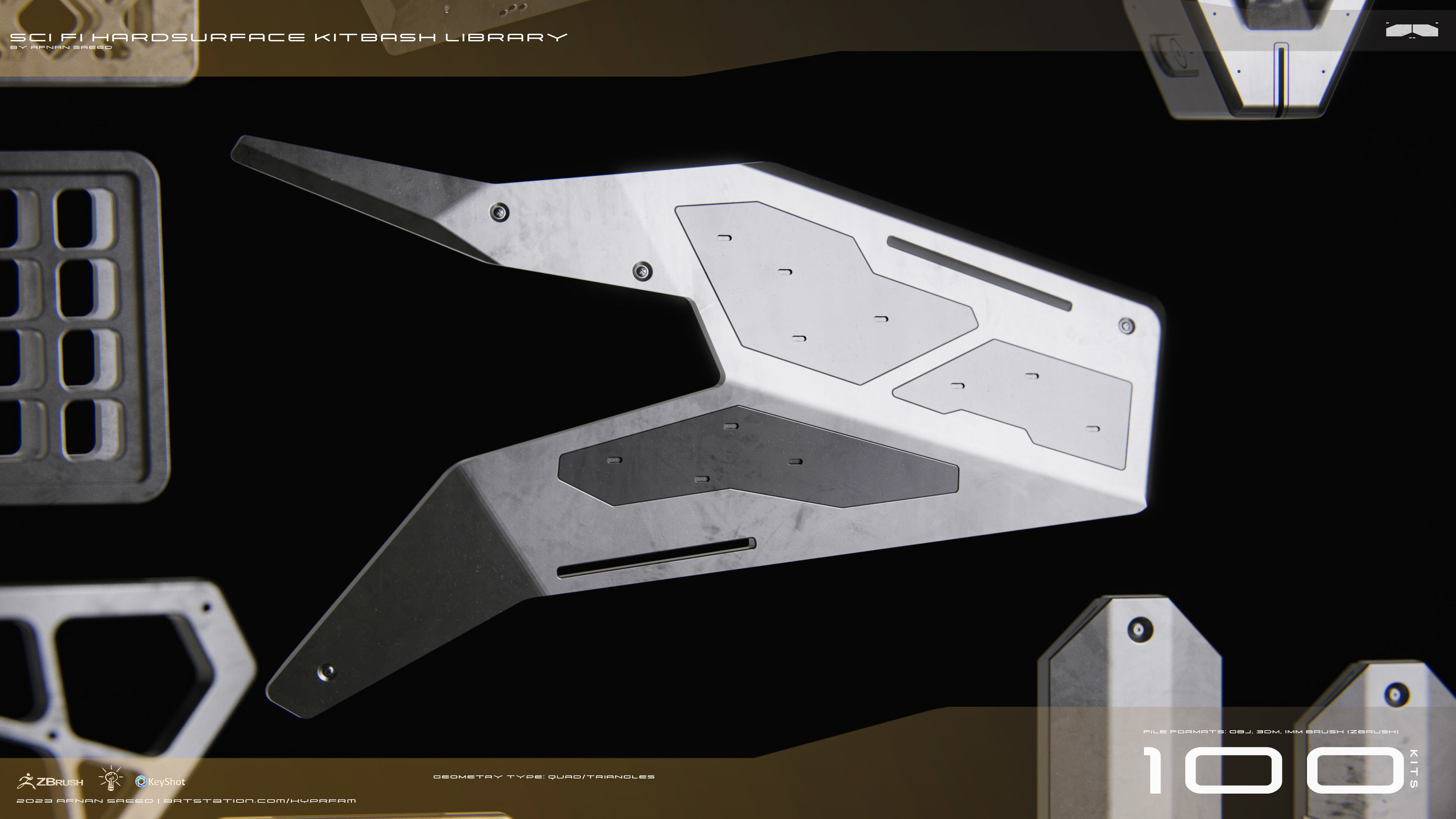 SCI-FI Hard Surface Kitbash Library for Mech Design - 100 Assets 3D model | CGTrader