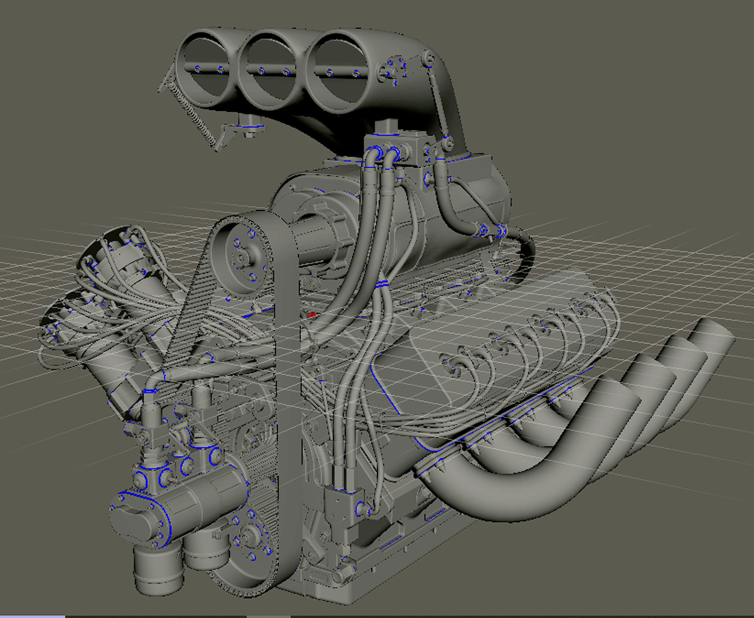 ENGINE DRAGSTER TOP FUEL HI DETAILING 3D model 3D printable | CGTrader
