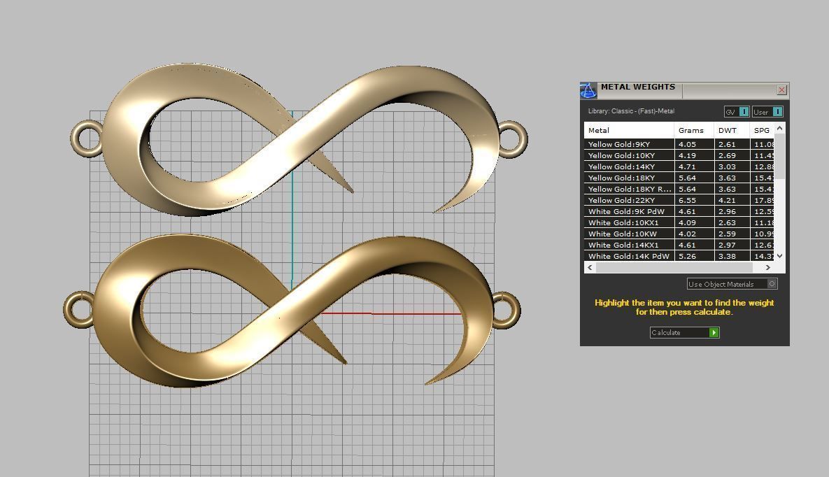 Gold infinity sign 3D model 3D printable | CGTrader