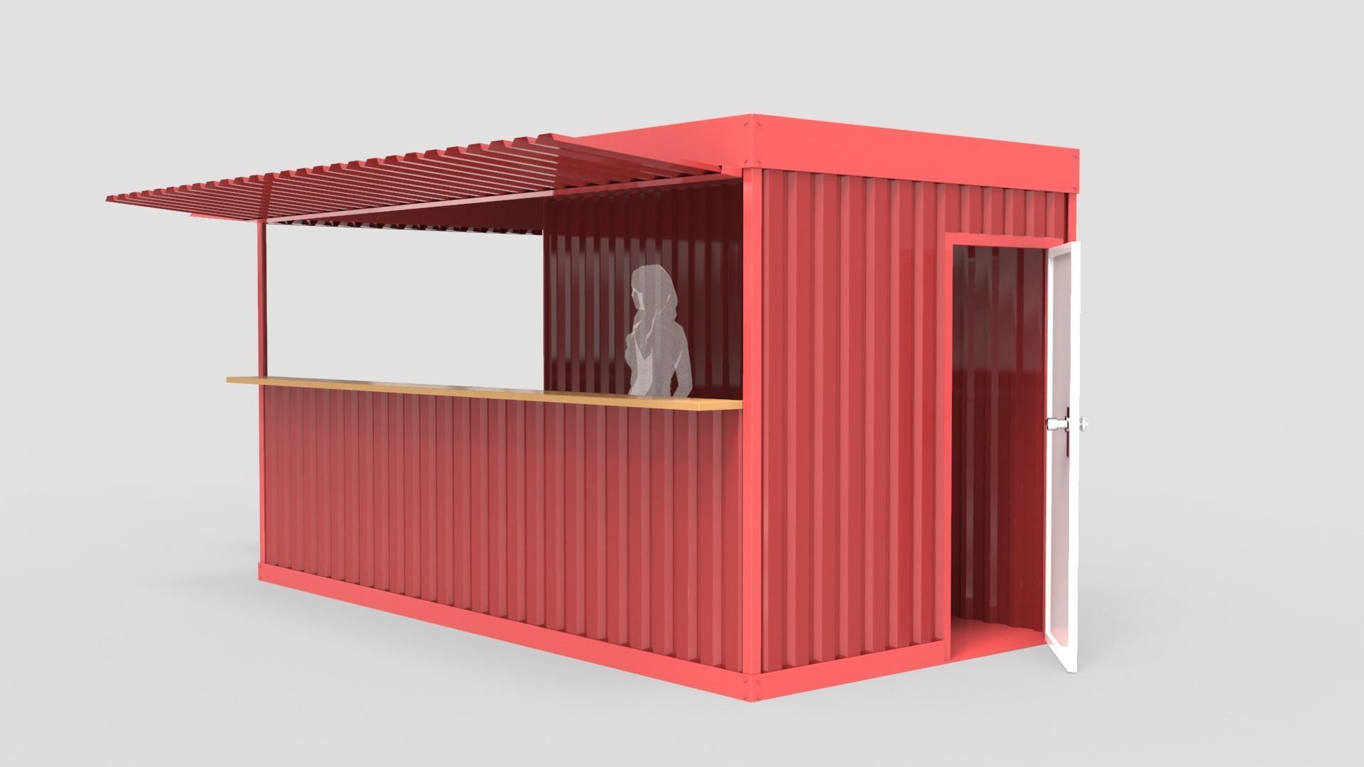Large Container Kiosk 3D model | CGTrader