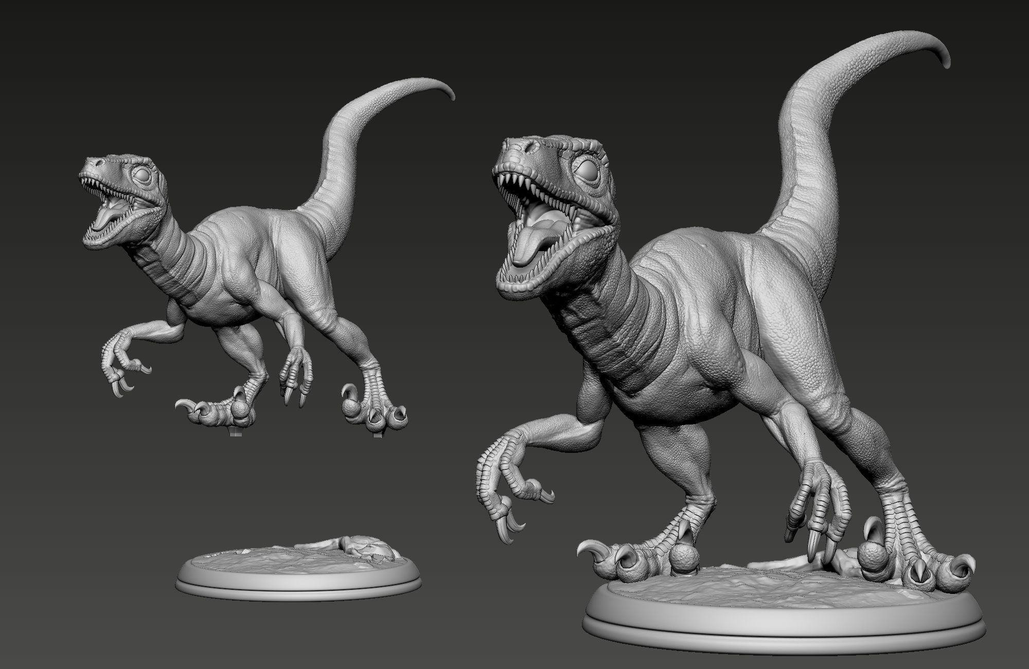 Raptor Dinosaur 3D model 3D printable | CGTrader