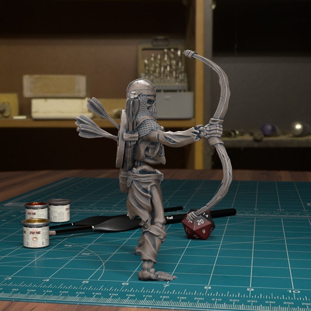 Skeleton Archer 02 - Pre-Supported 3D model 3D printable | CGTrader