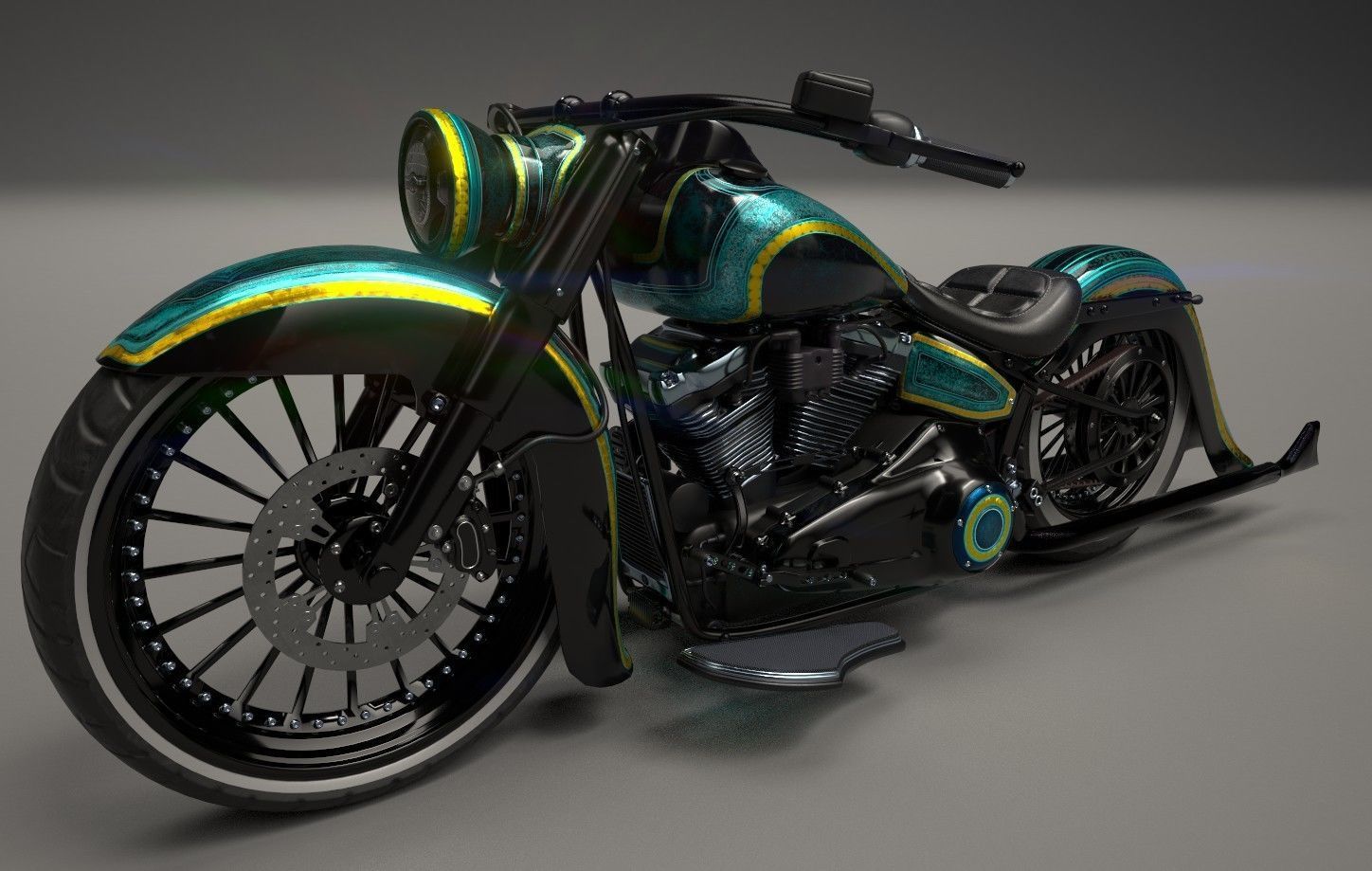 Motorcycle Custom Stylized Painting 3D model | CGTrader