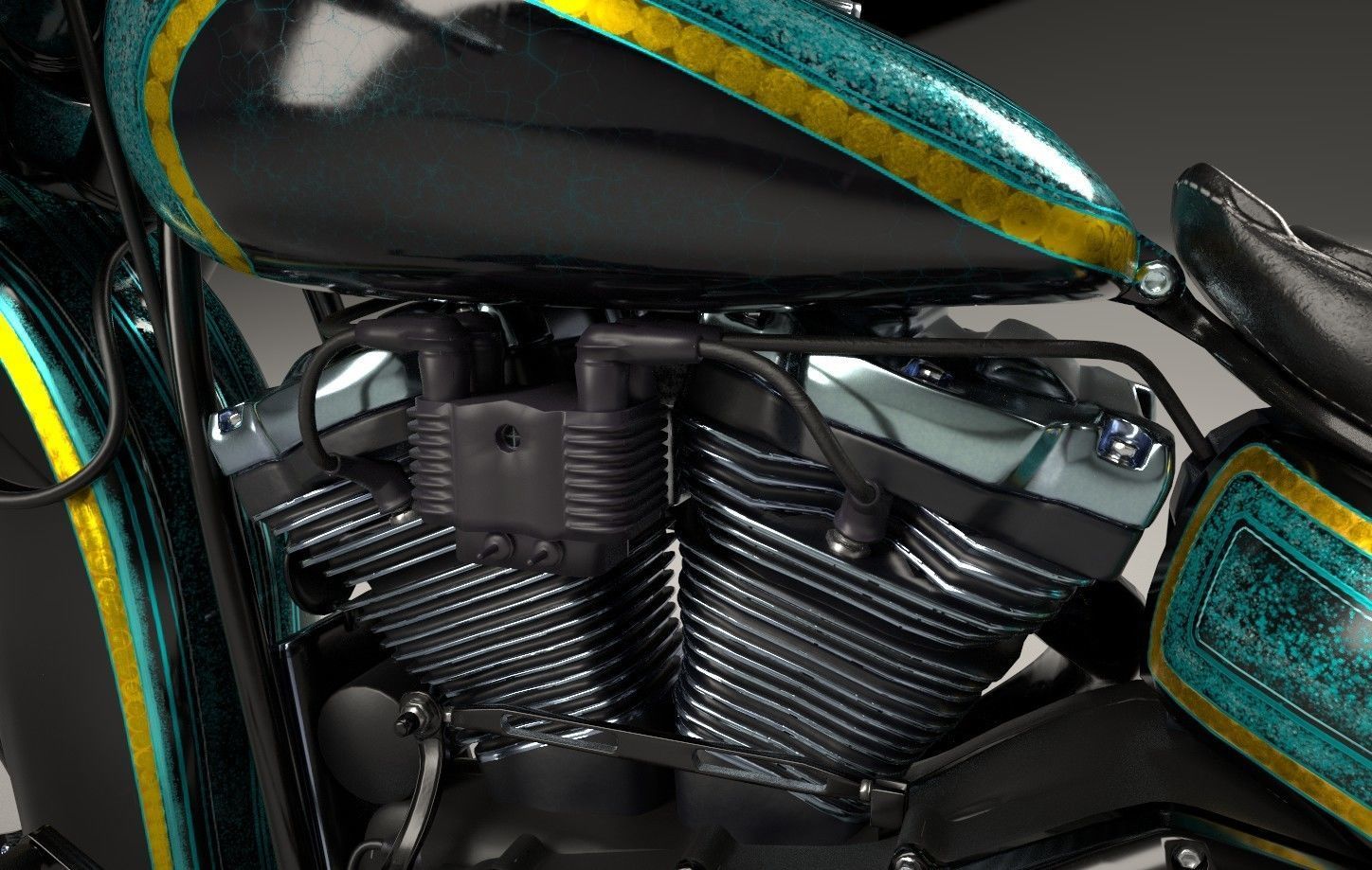 Motorcycle Custom Stylized Painting 3D model | CGTrader