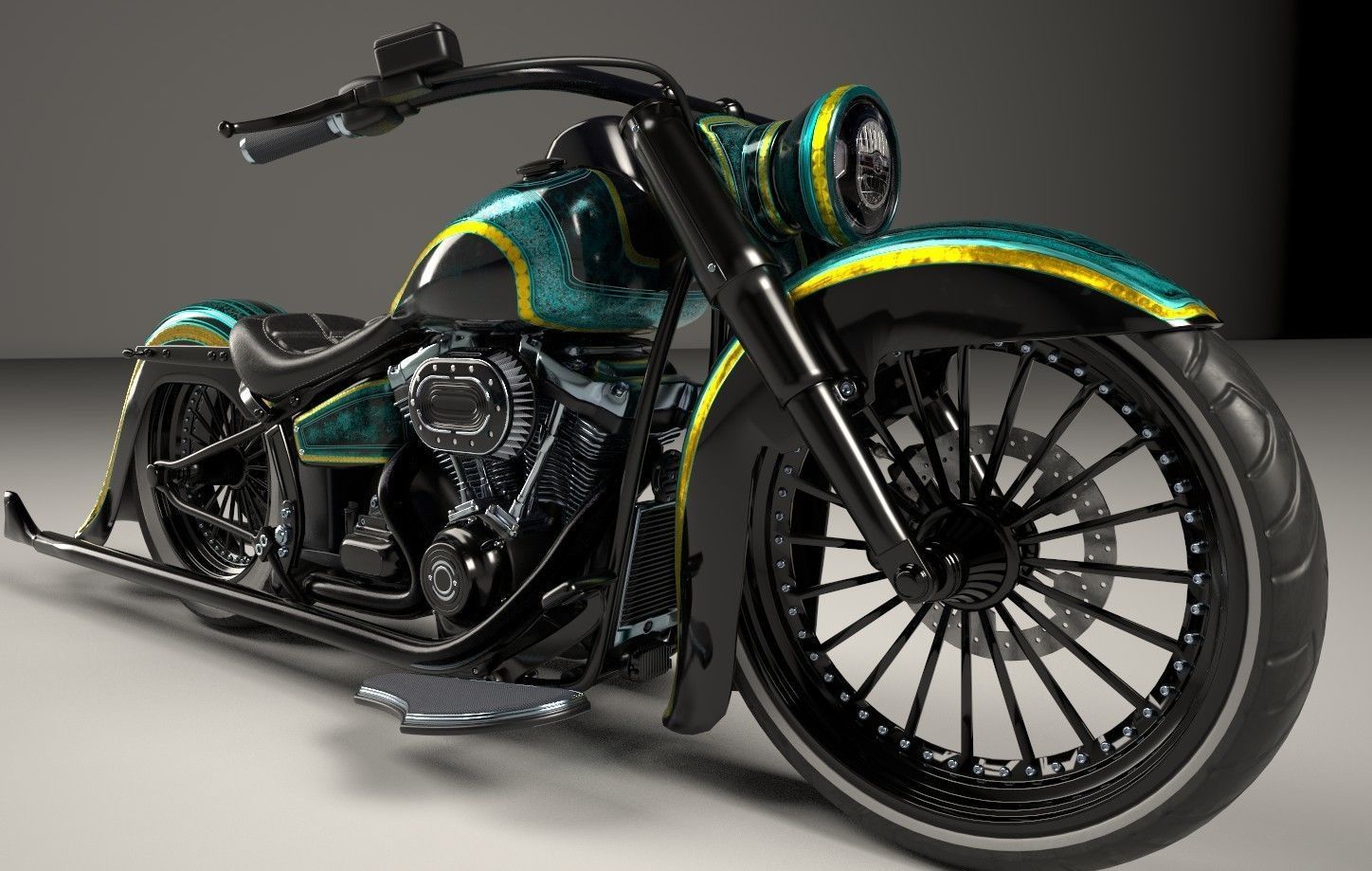 Motorcycle Custom Stylized Painting 3D model | CGTrader