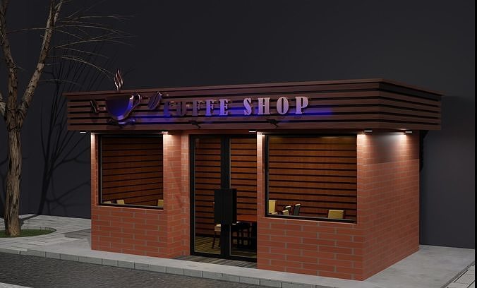 COFFEE SHOP Exterior and Interior 3D model | CGTrader