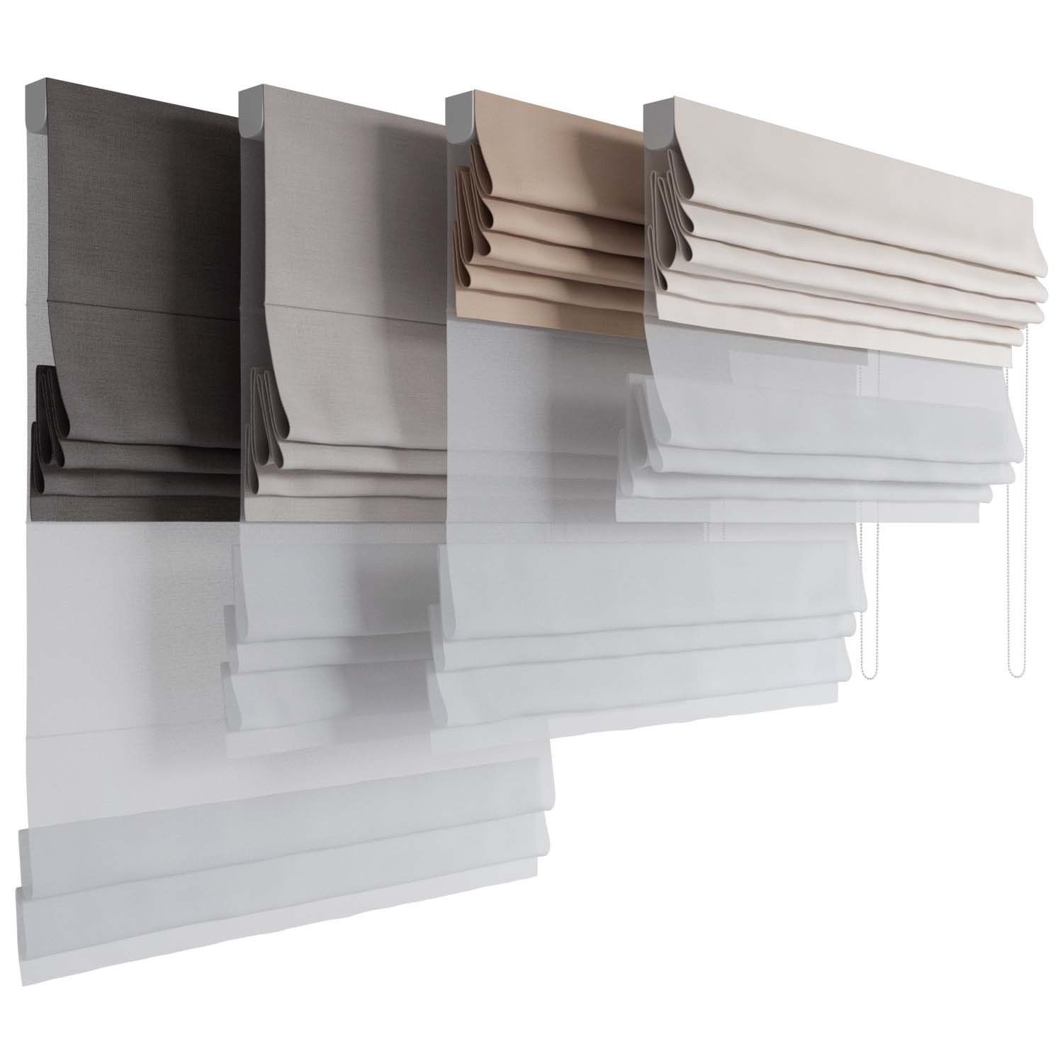 Roman Curtains 190 Dual Roman Shades 3D model | CGTrader