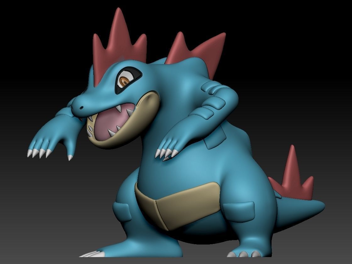 Totodile Entire evolution line 3D model 3D printable | CGTrader
