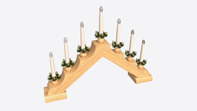 Advent 7-light Candlestick Arc 02 3D model | CGTrader