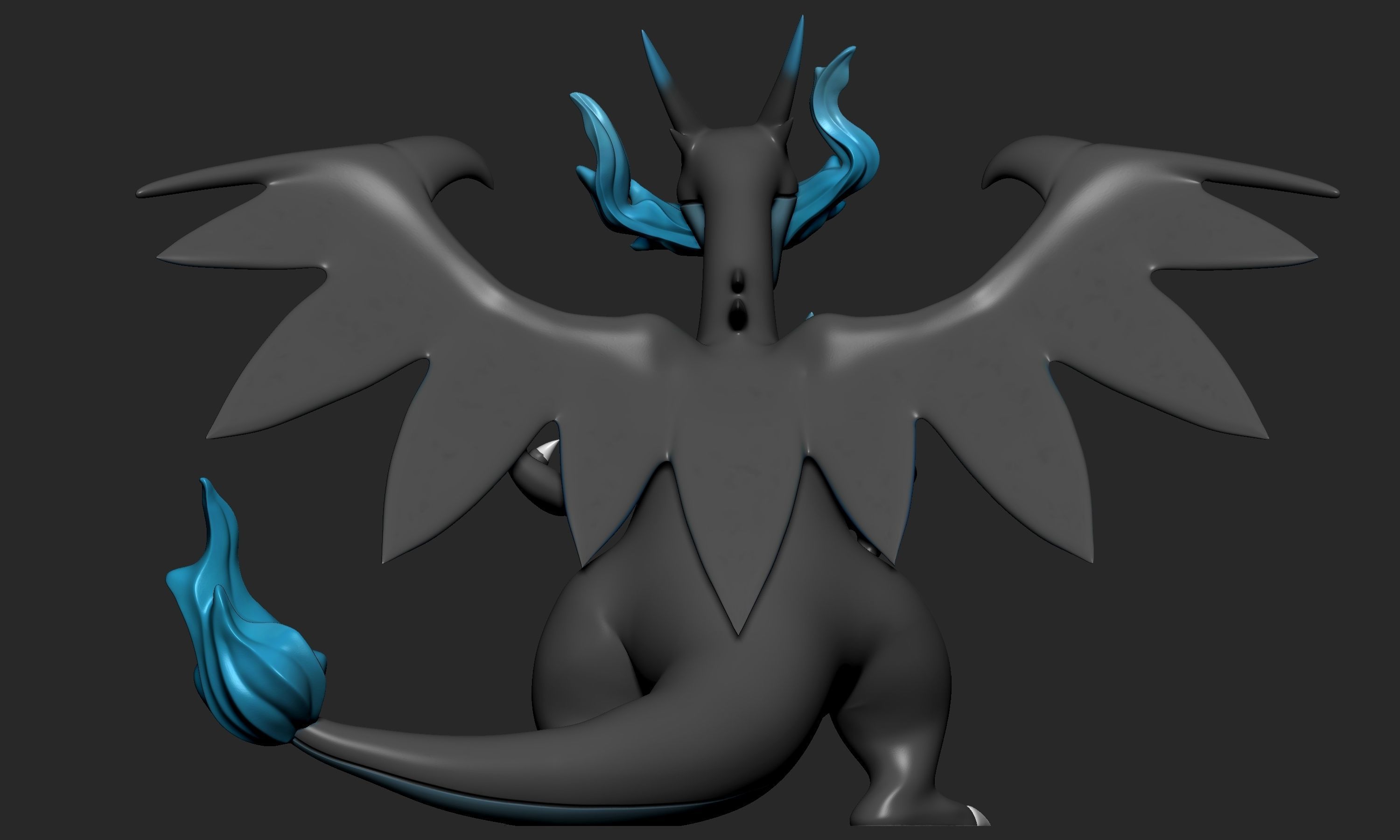 Pokemon - Mega Charizard X 3D model 3D printable | CGTrader