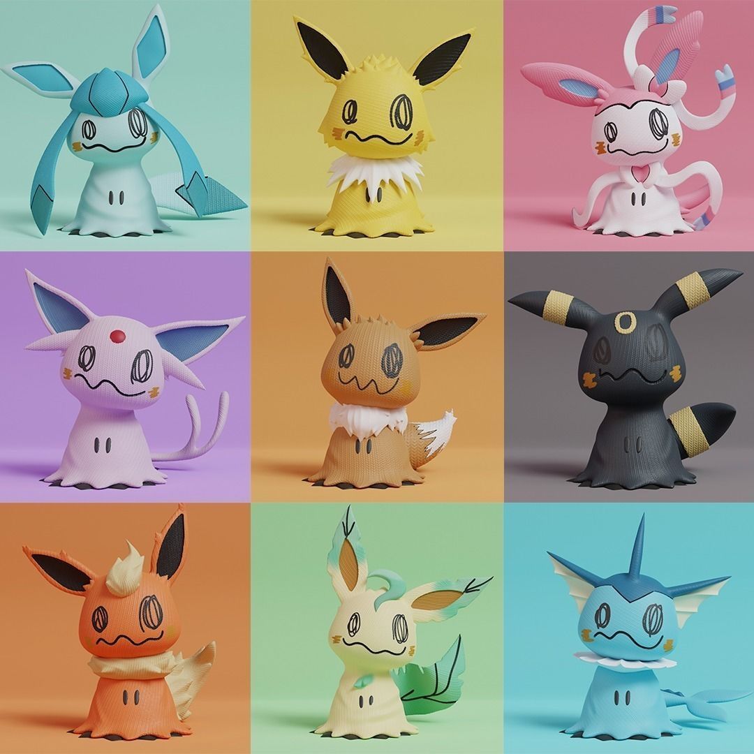 Pokemon - Mimikyu All Eeveelutions 3D model 3D printable | CGTrader