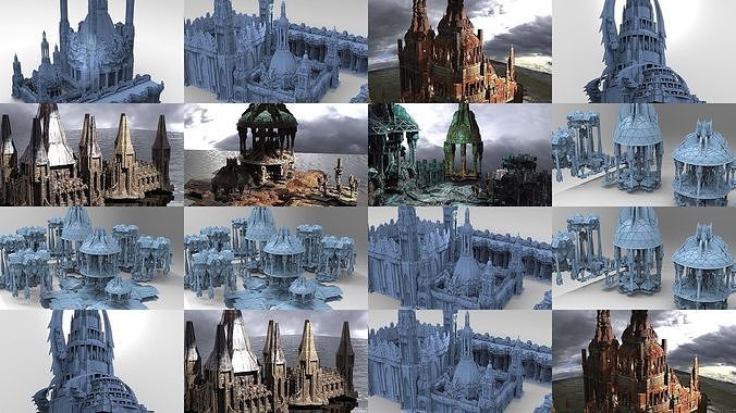 Architecture Fantasy Historical Dome Collection | CGTrader