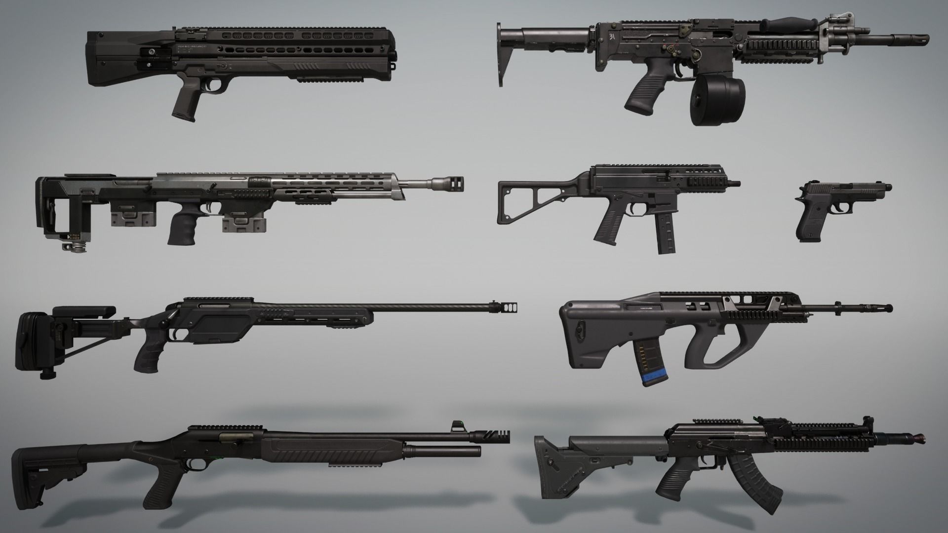 3D model 9 Modern Firearms Pack - AAA - Game Ready - Rigged VR / AR ...