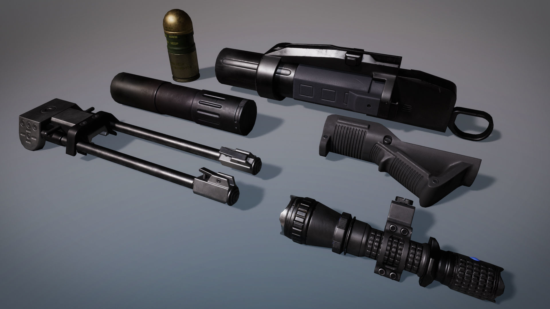 3D model 9 Modern Firearms Pack - AAA - Game Ready - Rigged VR / AR ...