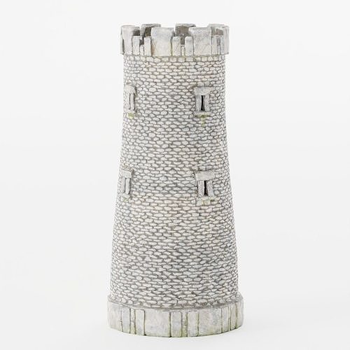 3D model Castle Turret - Stone Embattlement Tower - Fortress Model VR ...