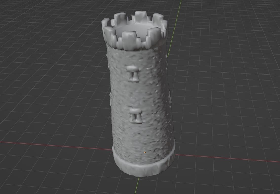 3D model Castle Turret - Stone Embattlement Tower - Fortress Model VR ...