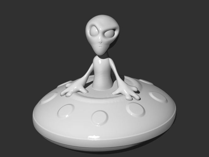 Ufo and Alien 3D model 3D printable | CGTrader
