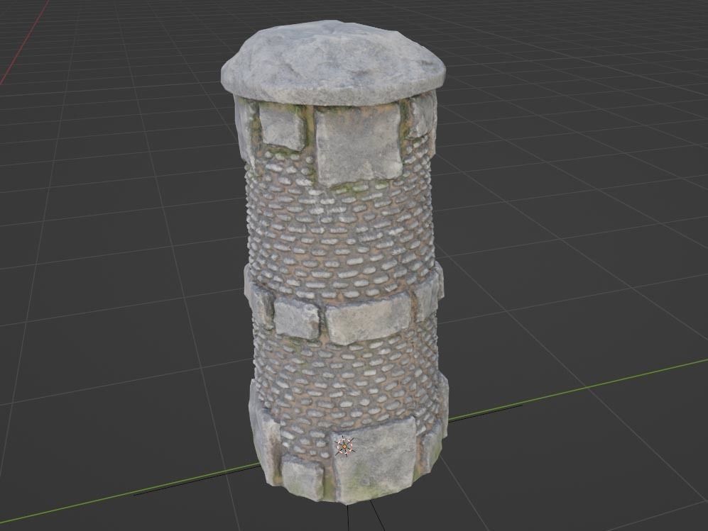 3D model Medieval Stone Pillar - low-poly game-ready model asset VR ...