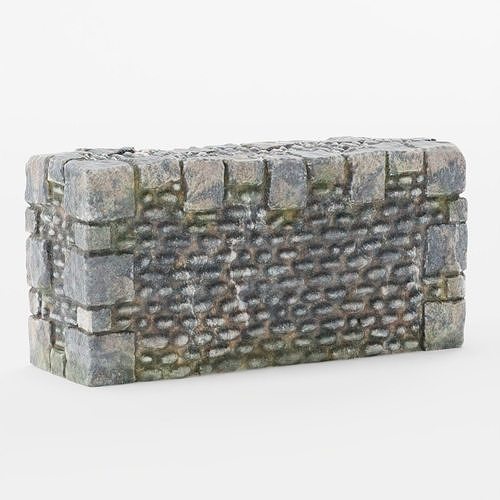 3D model Mediaeval Stone Wall Castle Game Asset VR / AR / low-poly ...