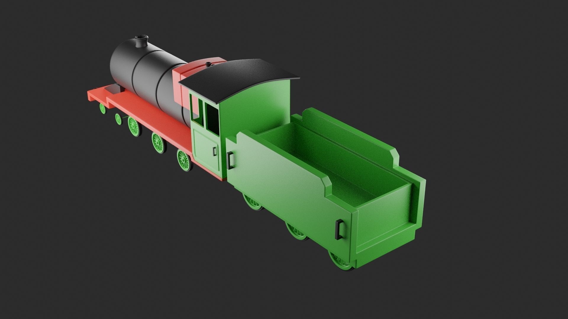 Train with engine 3D model 3D printable | CGTrader