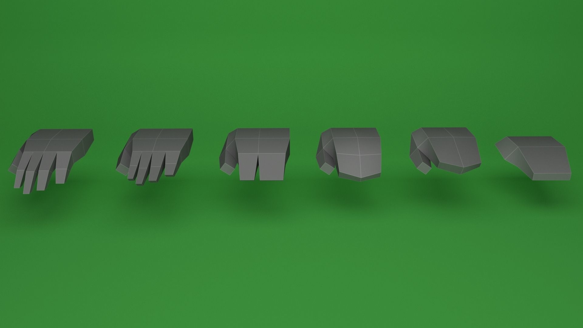 Types of low poly hand 3D model | CGTrader