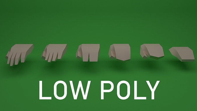 Types of low poly hand 3D model | CGTrader