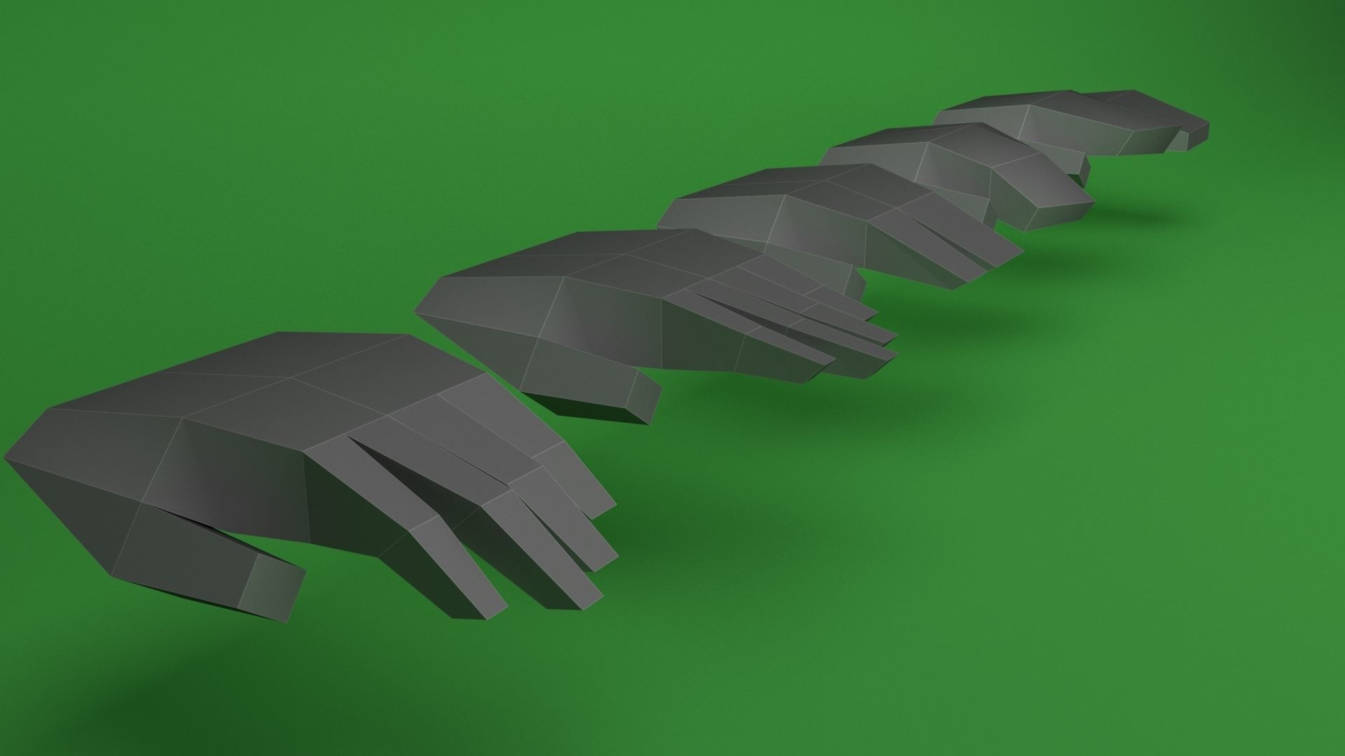 Types of low poly hand 3D model | CGTrader