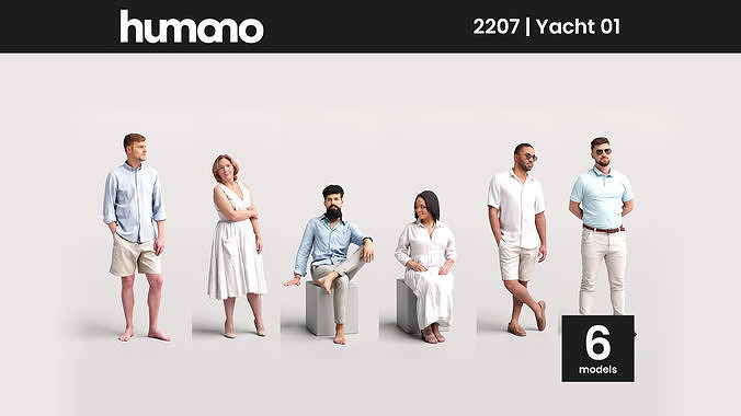 Humano 6-Pack - YACHT PEOPLE - 6x 3D models B 3D Model Collection ...